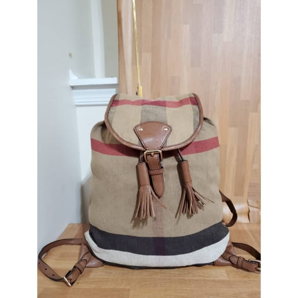 Burberry | Bags | Burberry Chiltern Brit Mega Check Backpack Tan | Poshmark